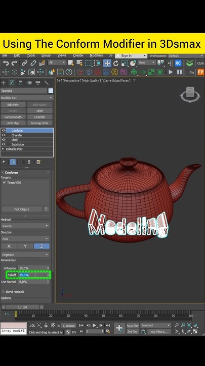 Using the conform modifier in 3dsmax #3dsmax #shortvideo #modeling #modifier #tutorial #tips ...