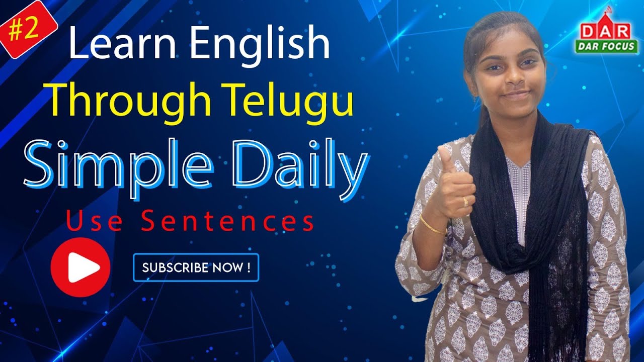 Learn English Through Telugu | Simple Daily Use Sentences | DAR FOCUS ...