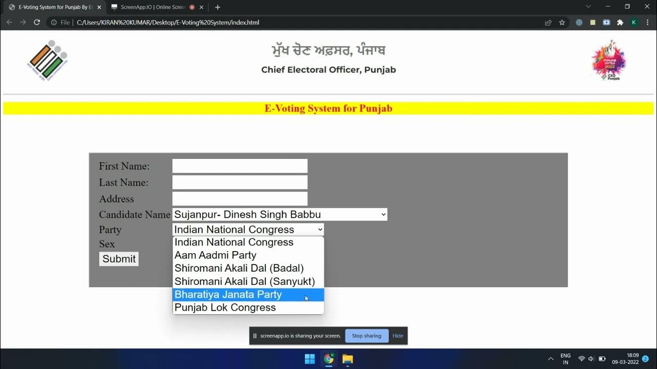 E Voting System Project Using HTML - CSS - YouTube