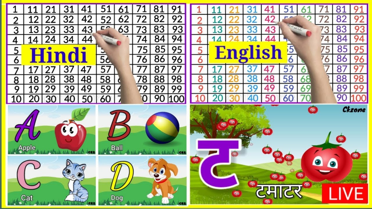 Learn Counting 1 To 100 In Hindi English ABCD learn-counting-1-to-100-in-hindi-english-abcd