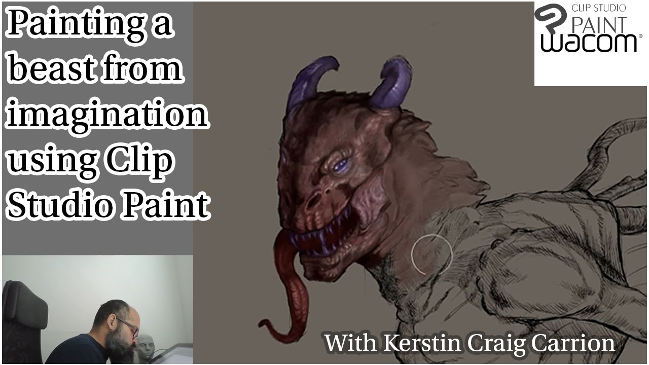 Painting a beast from imagination using Clip Studio Paint - YouTube