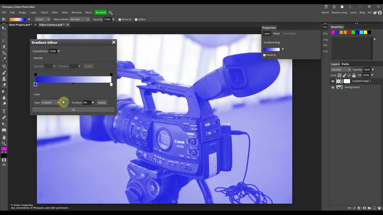 Gradient Map In Photopea YouTube Gradient Map In Photopea YouTube