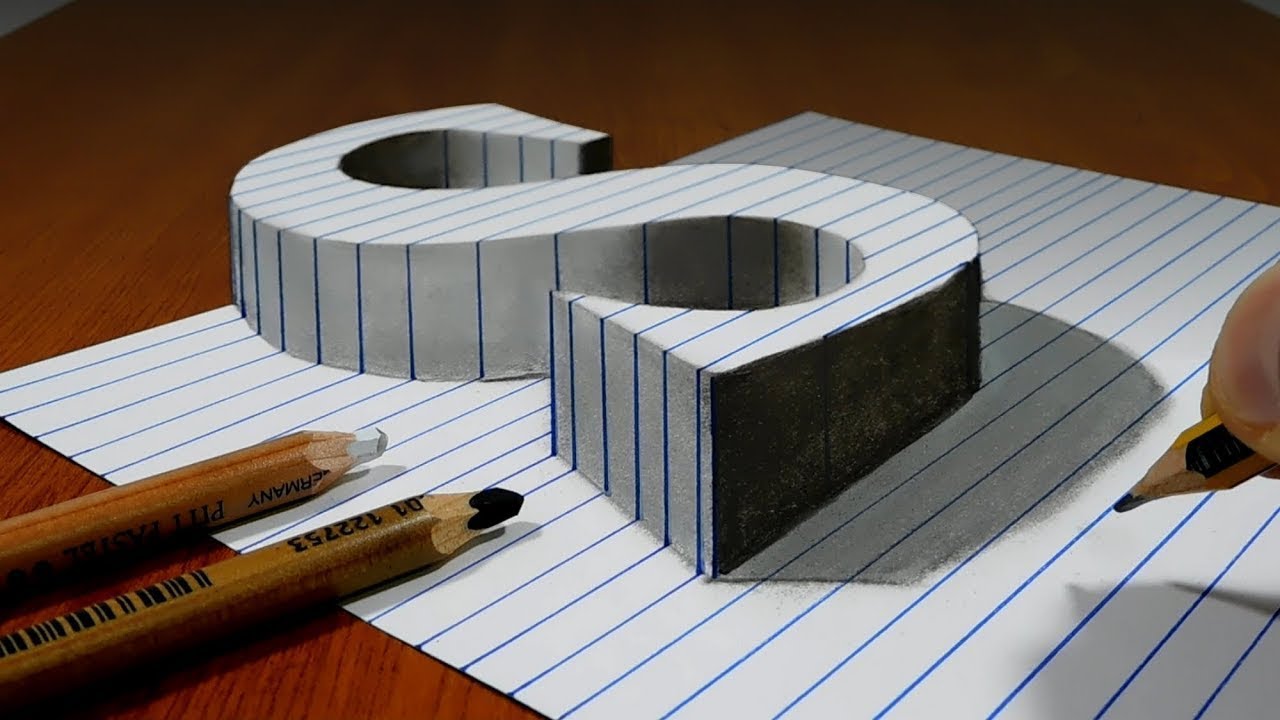 How to draw letter S 3D / Drawing 3D - YouTube
