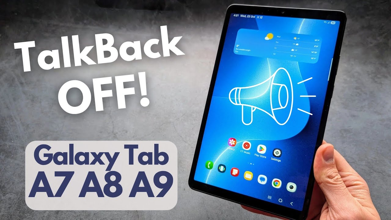 Galaxy Tab A7 A8 A9 - How to TURN OFF TalkBack - Screen Reader ...