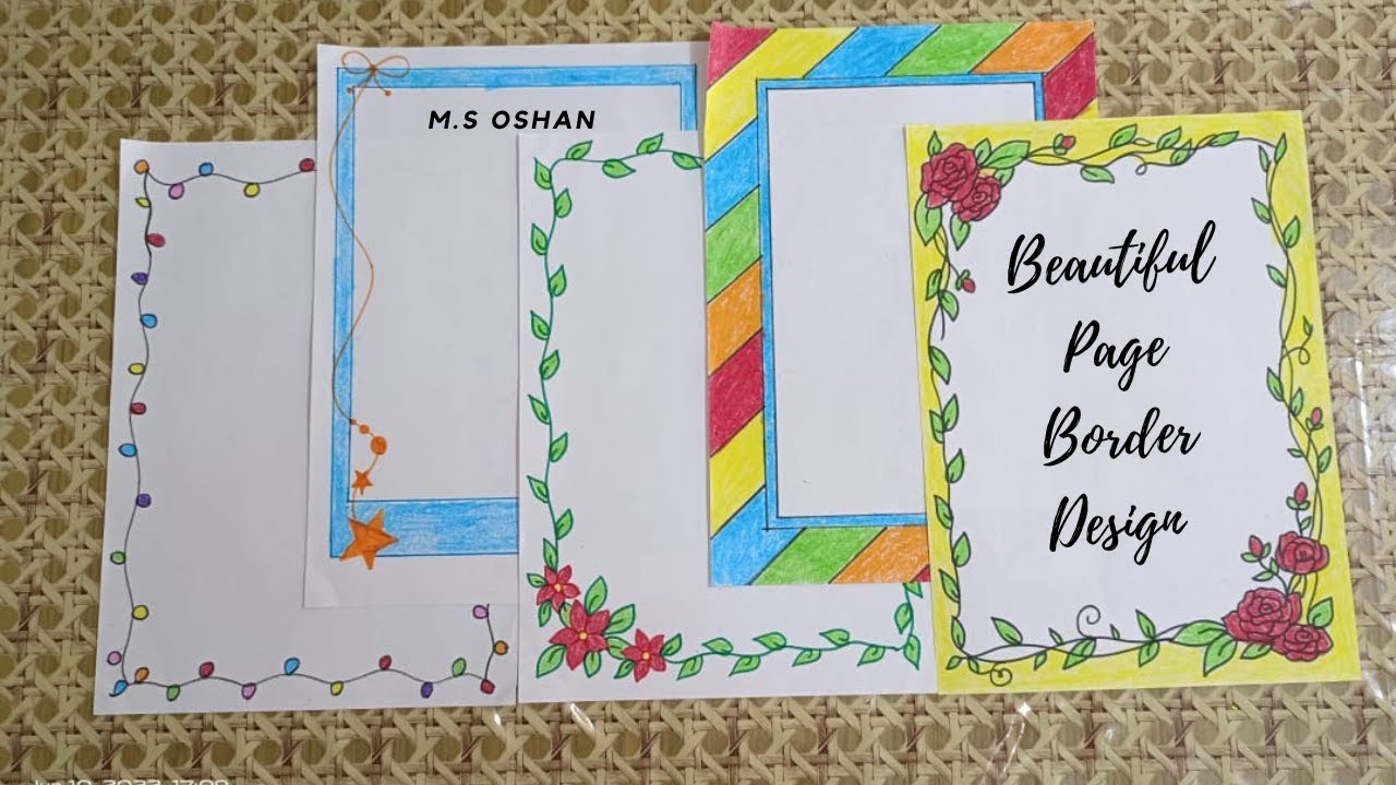5 Beautiful Border Designs for Project File || Front page Designs || M ...