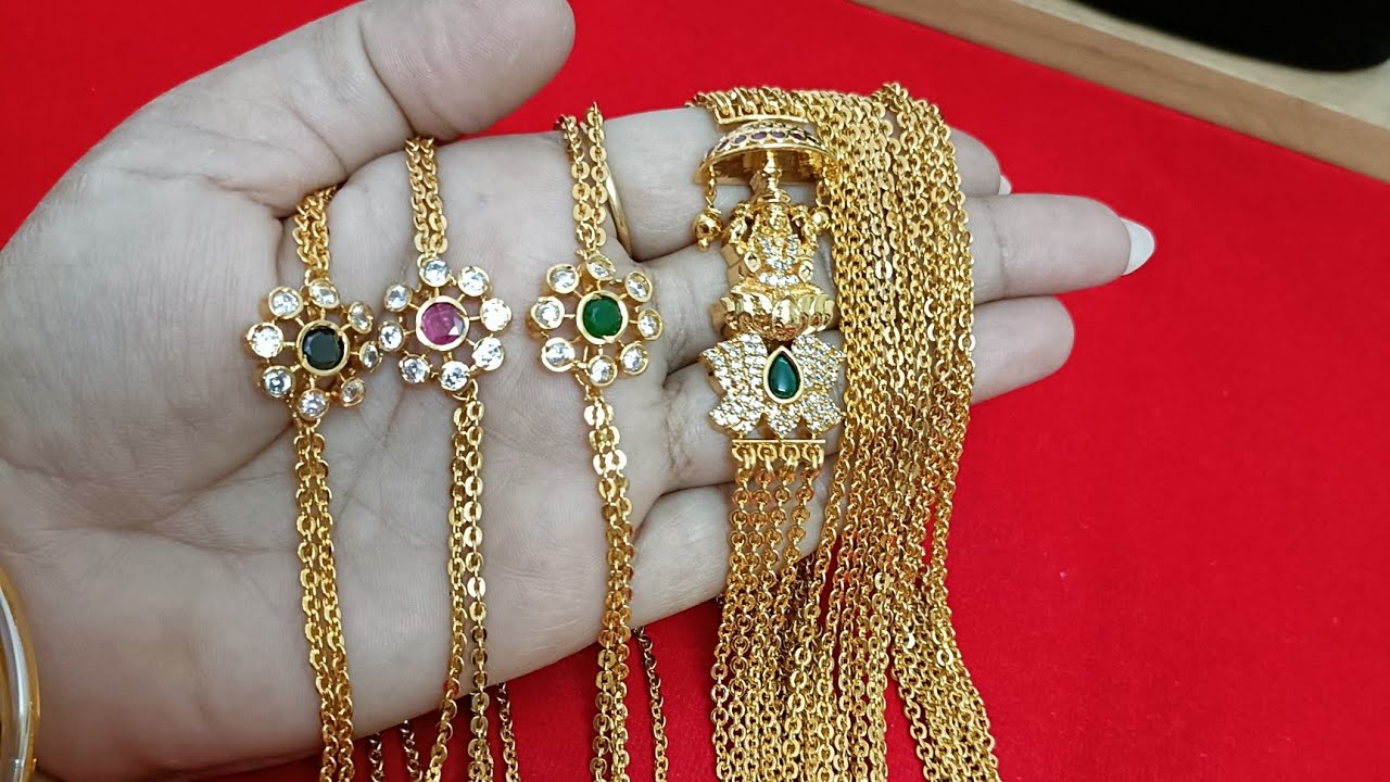 🥳 👉Simple And Cute Gold Copy Jewellery, Chandraharam 🥳🥳 - YouTube