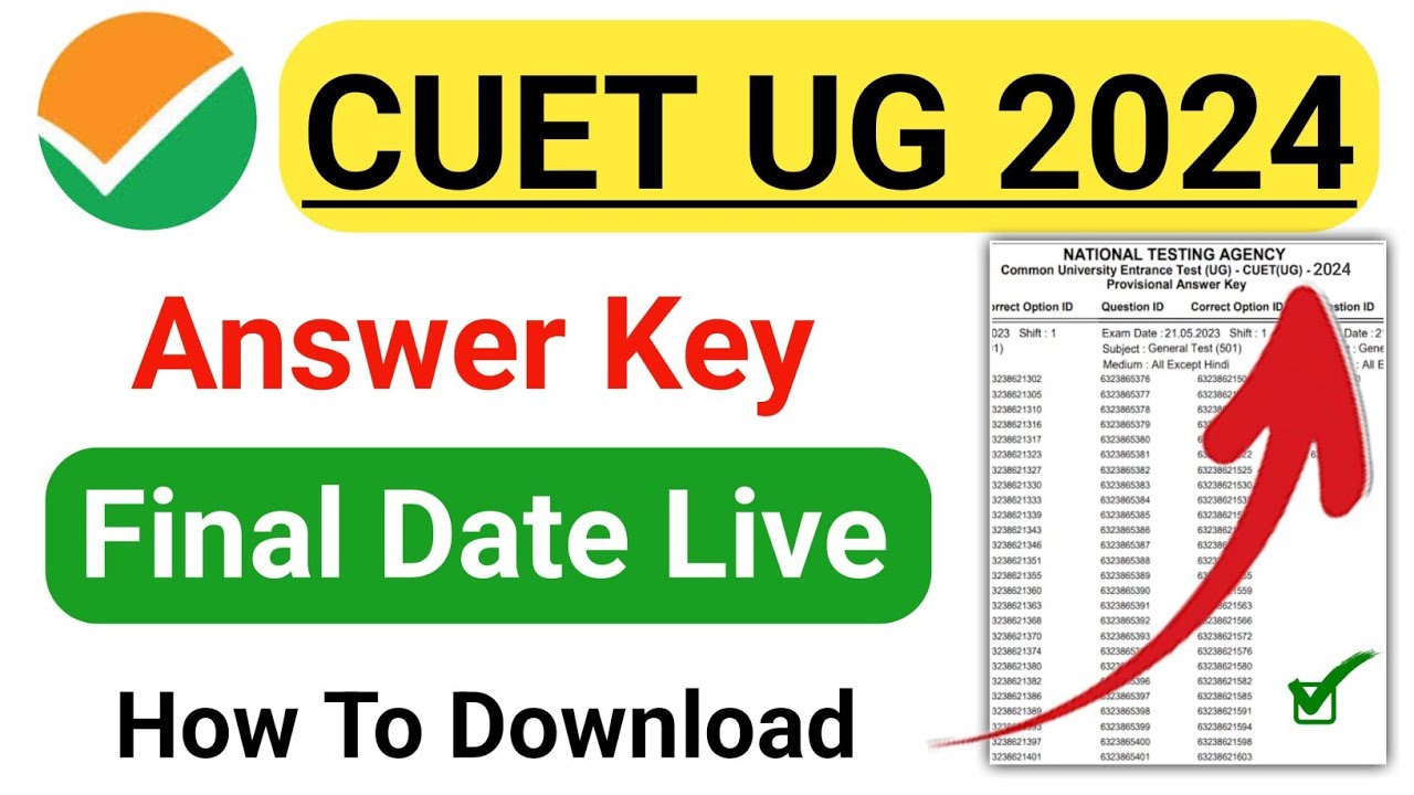 CUET UG 2024 Answer Key Release Date? CUET Answer Key 2024 How To Check ...