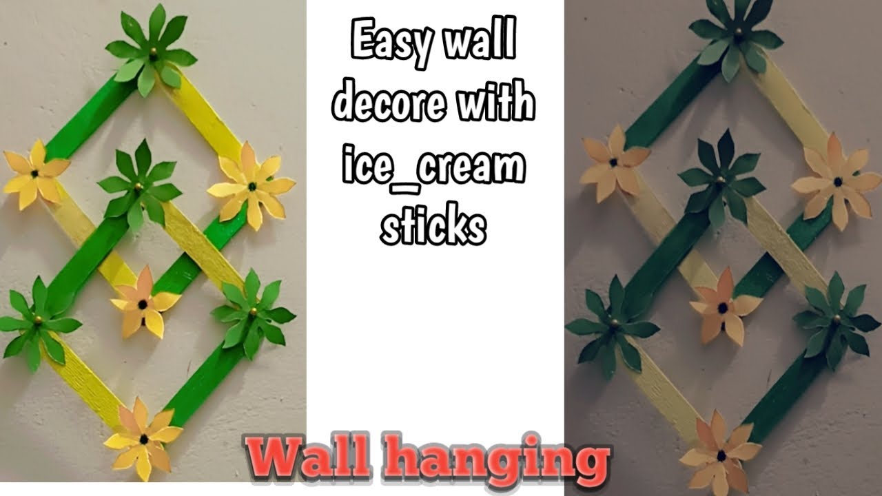 DIY wall decore with ice cream stick/ice cream stick craft/POPSICLE ...