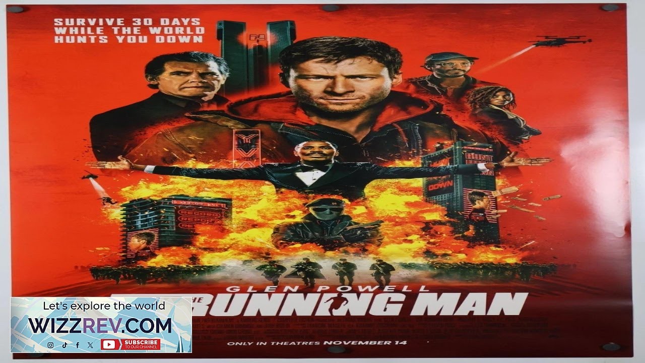 The Running Man original DS movie poster 27x40 2025 Fin Edgar Wright ...