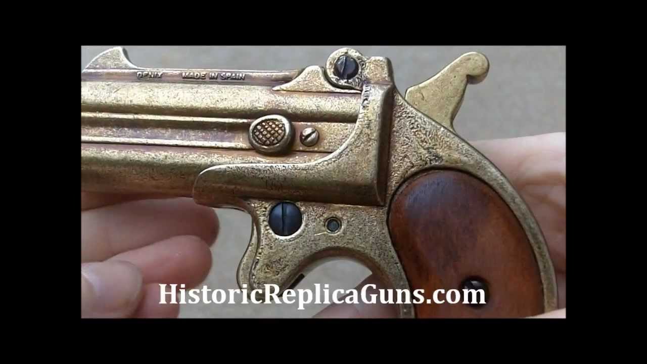 Denix 1866 Brass Derringer NonFiring Prop Gun Replica Theater Cowboy ...