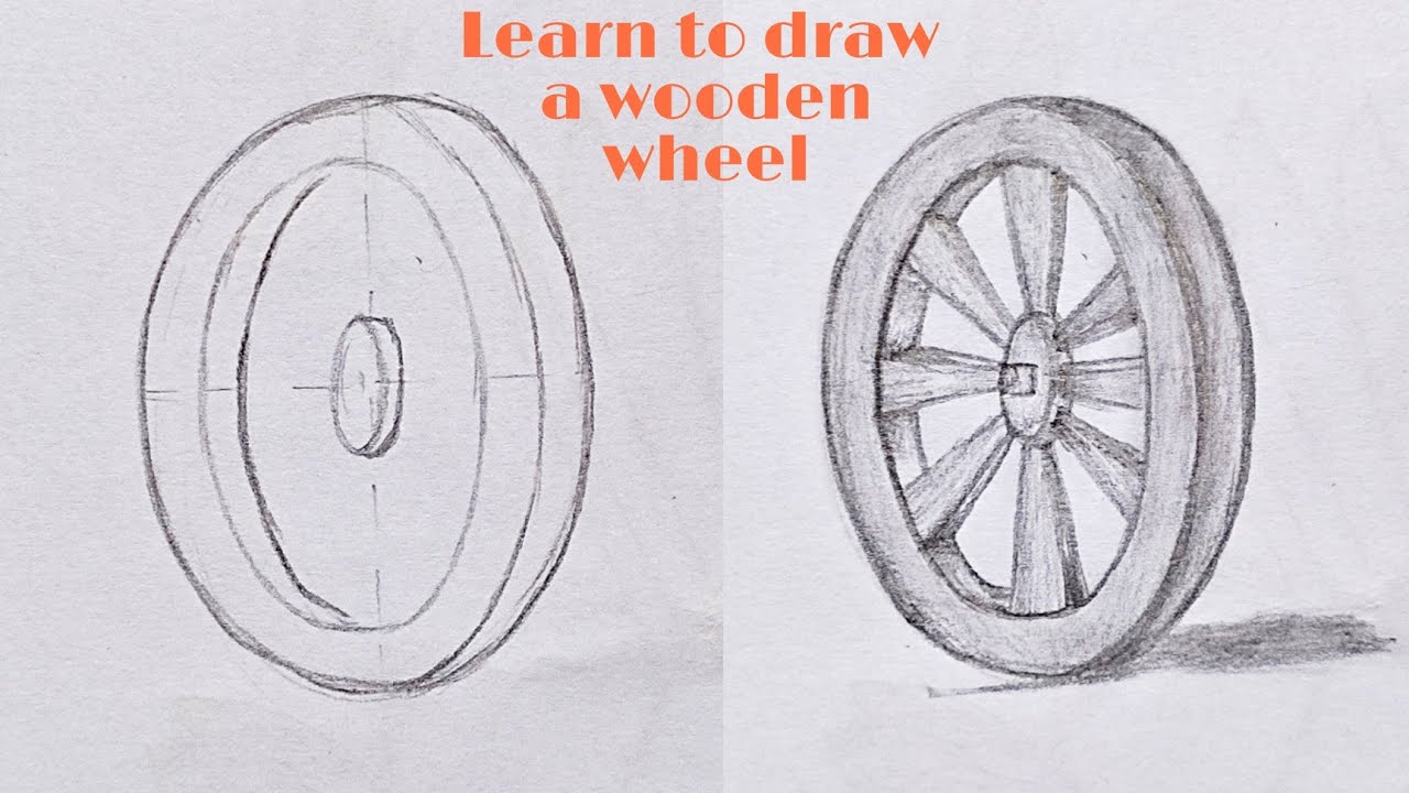 How to Draw a Wooden Wheel ll Learn to Draw Bullock Cart Wheel ll - YouTube