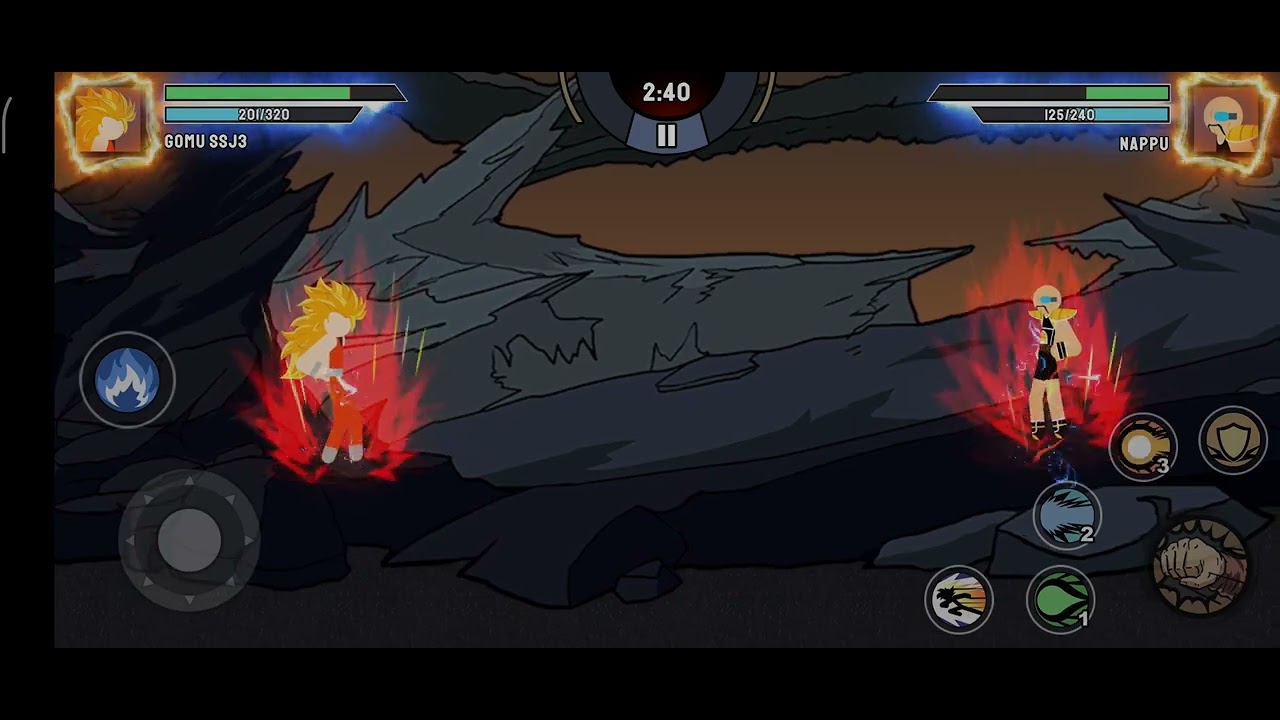 Stickman Warriors | Goku SSJ3 vs Nappa HD Gameplay | - YouTube