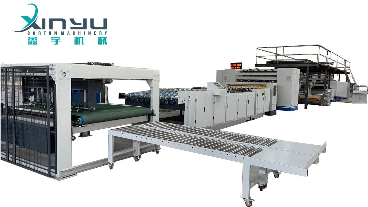 two layer corrugated cardboard line - YouTube