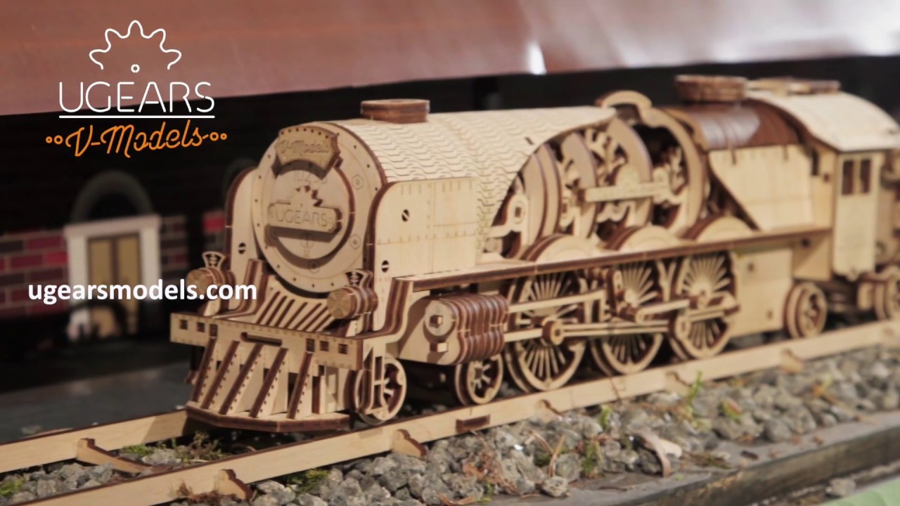 Ugears V Express Steam Train with Tender 3D puzzle Wooden Model KIT ...
