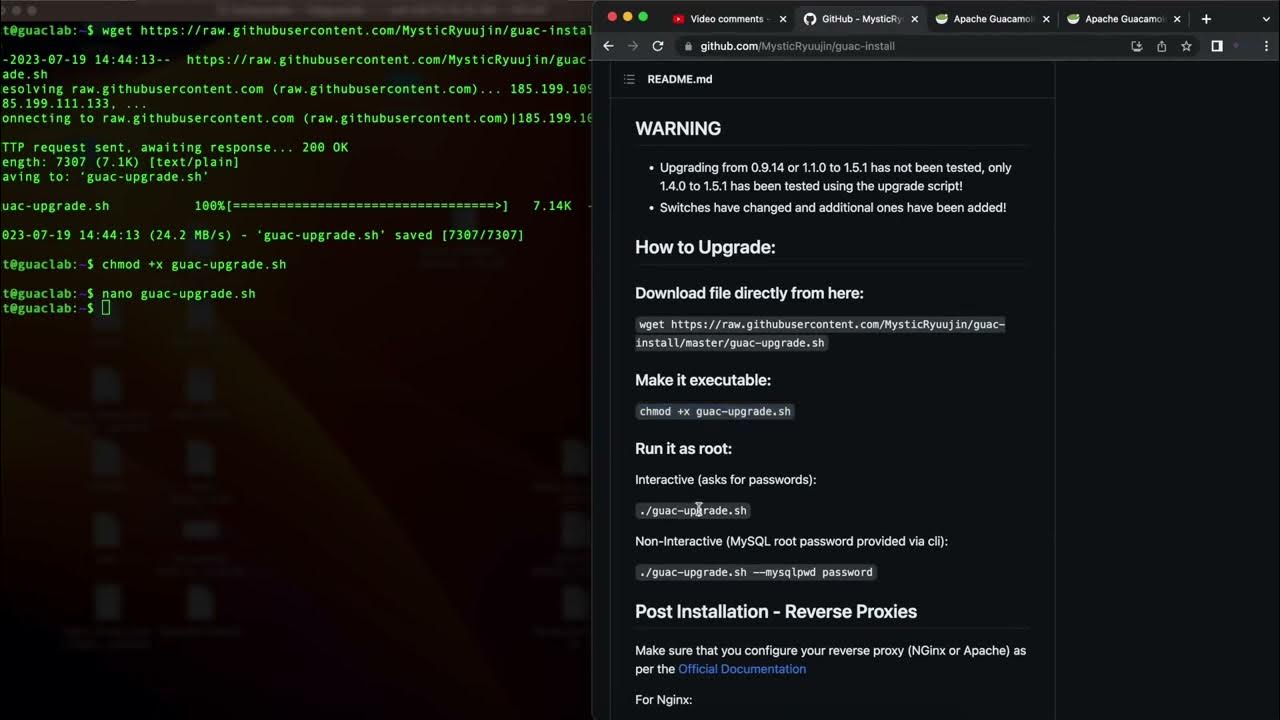Upgrading Apache Guacamole from 1.4.0 to 1.5.2 - YouTube