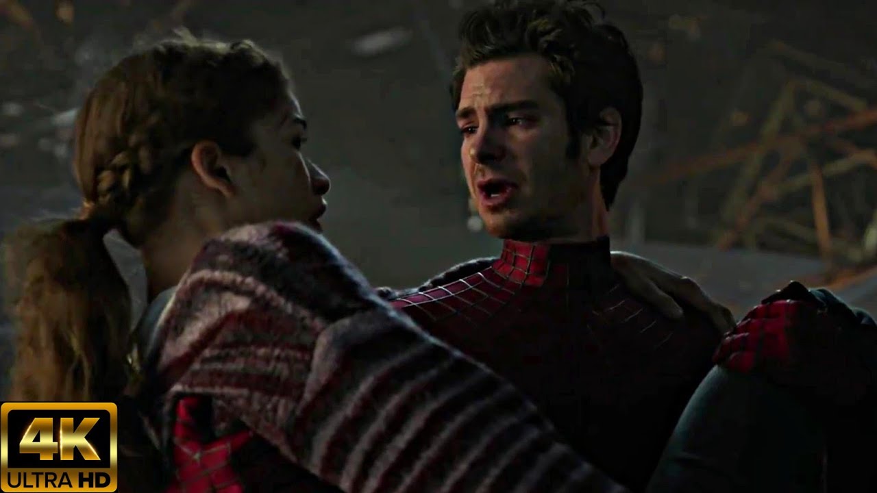 Peter (Andrew) Saves MJ Scene in 4k|Spider Man: No Way Home - YouTube
