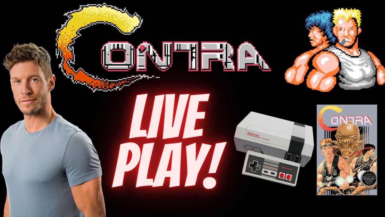 Retro Gaming - Beating Classic NES Contra...NO Konami Code! 8-Bit Live ...