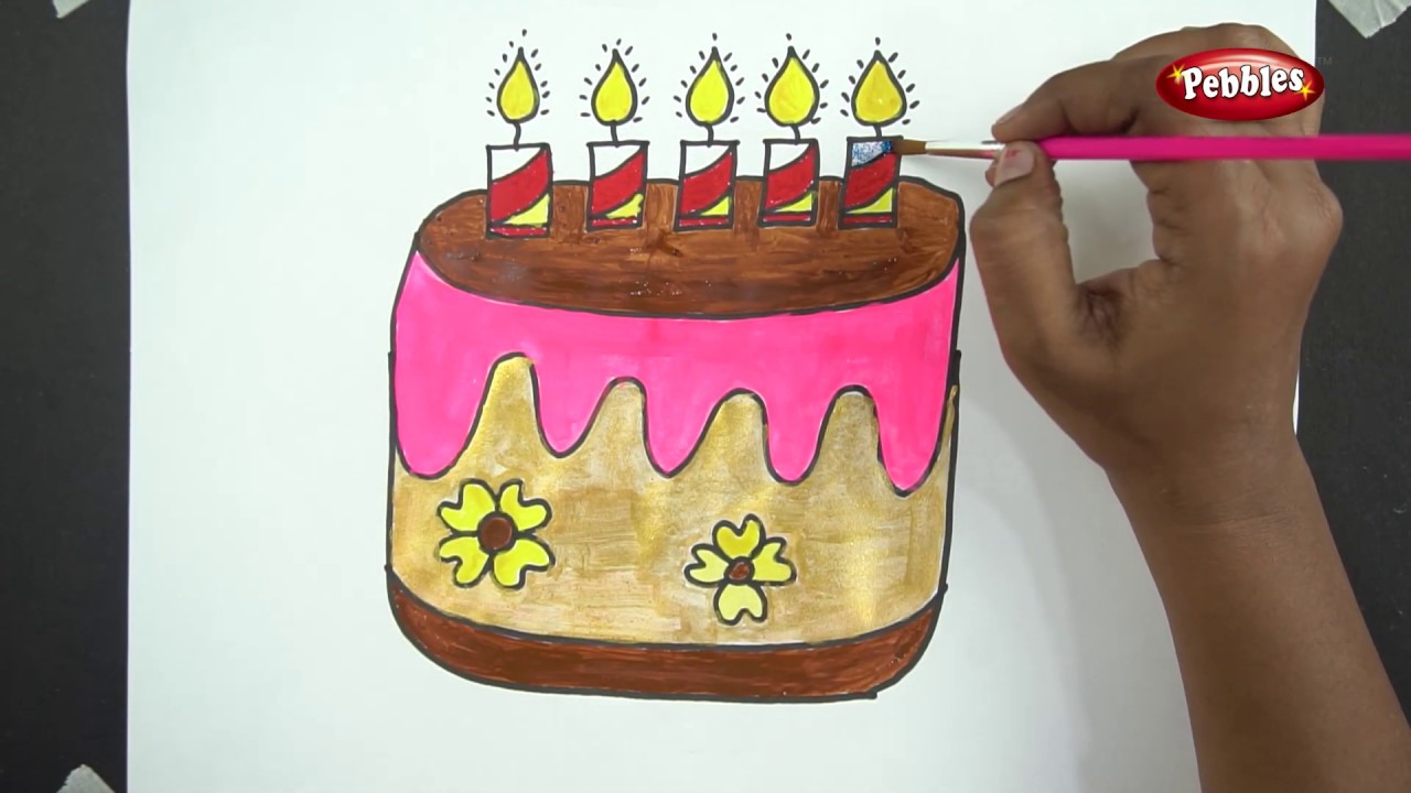 How to Draw Birthday Cake for Kids | Birthday Cake Drawing for Kids ...