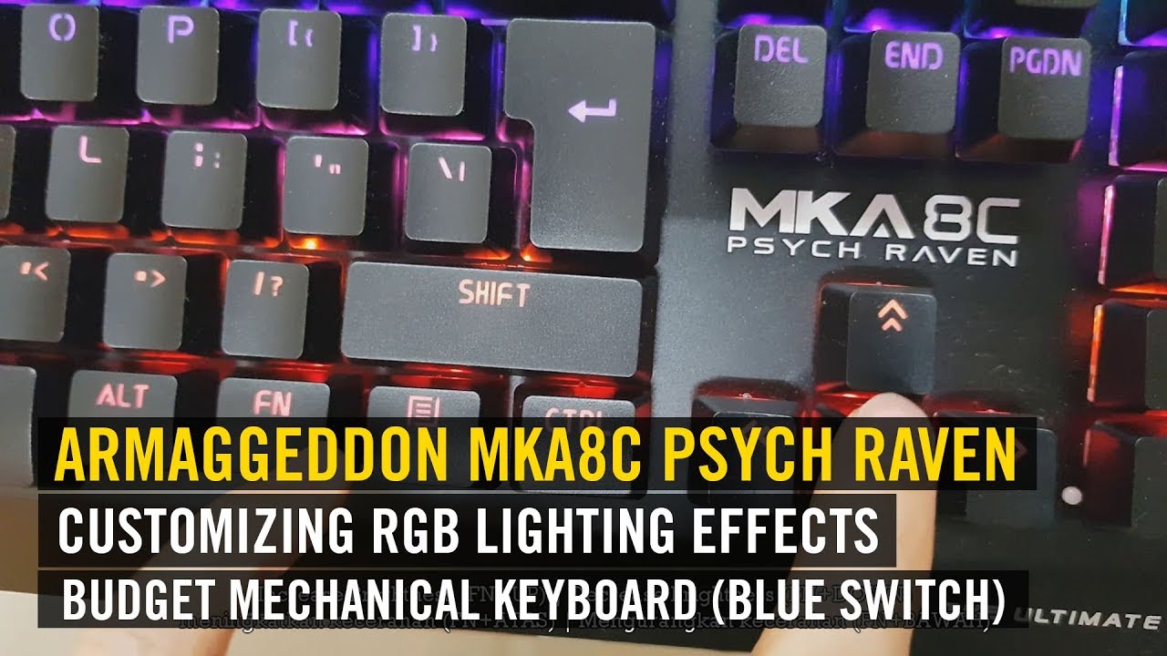 Gene Customizing Armaggeddon MKA8C Psych Raven RGB Lighting Keyboard ...
