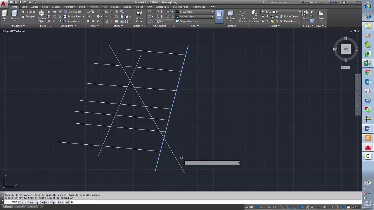Trim command in Autocad - Autocad tutorial - YouTube