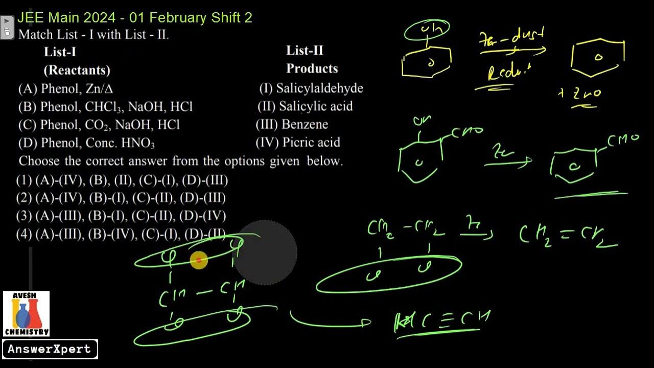 Match List-I (Reactants) with List-II (Products) - YouTube