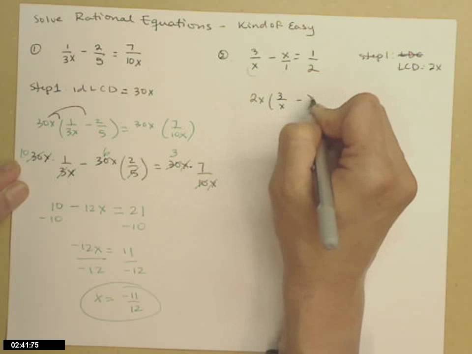 Solve Rational Equations Easy - YouTube