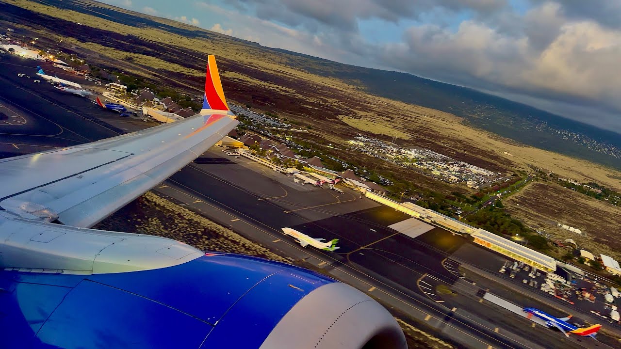 [4K] – Beautiful Kona Sunset Takeoff – Southwest – Boeing 737-8 Max ...
