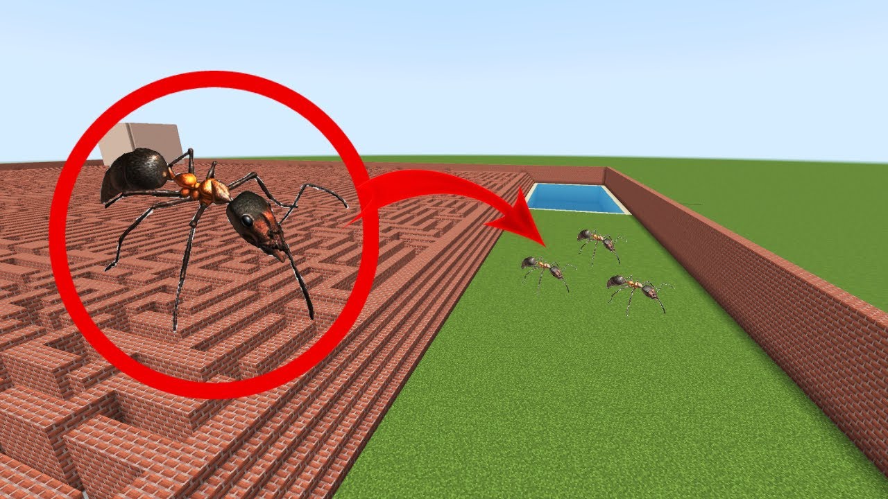 Fighting giant ants in minecraft - YouTube