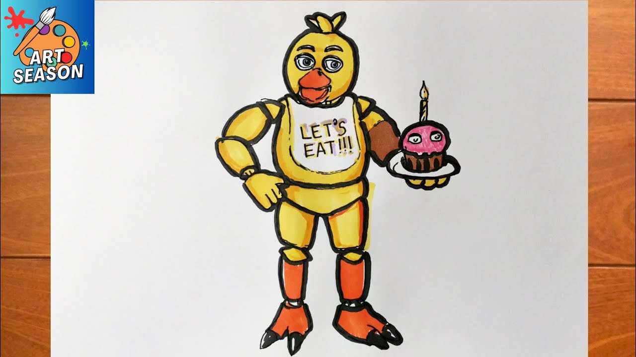 How to Draw Chica - Five Nights at Freddy's - YouTube