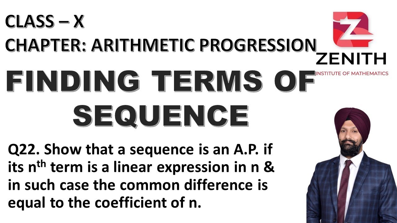 Show that a sequence is an A.P. if its nth term is a linear expression ...