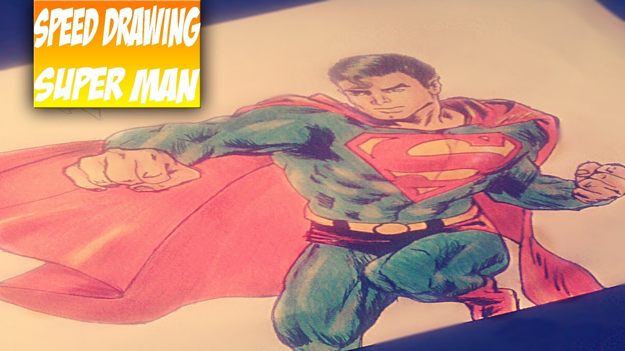 Speed Drawing Superman - YouTube