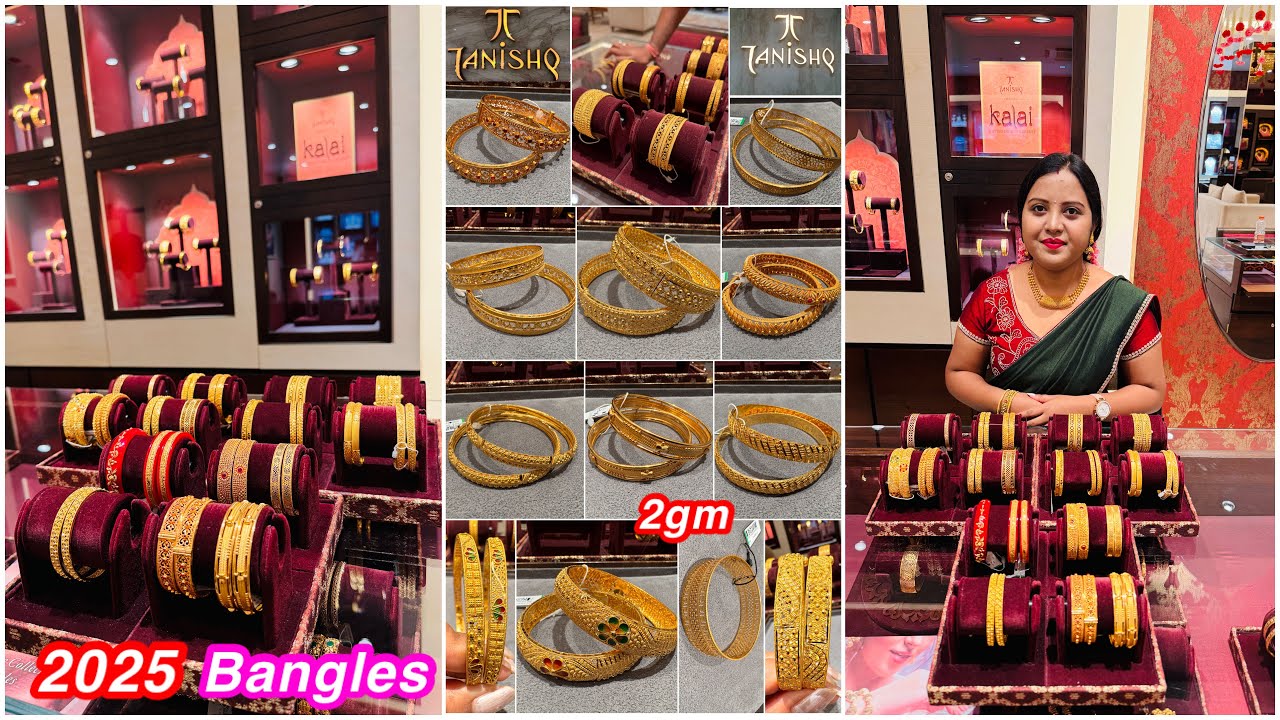 2gm😲😳onwards Light weight Gold bangle designs from Tanishq | 🔥2025 ...
