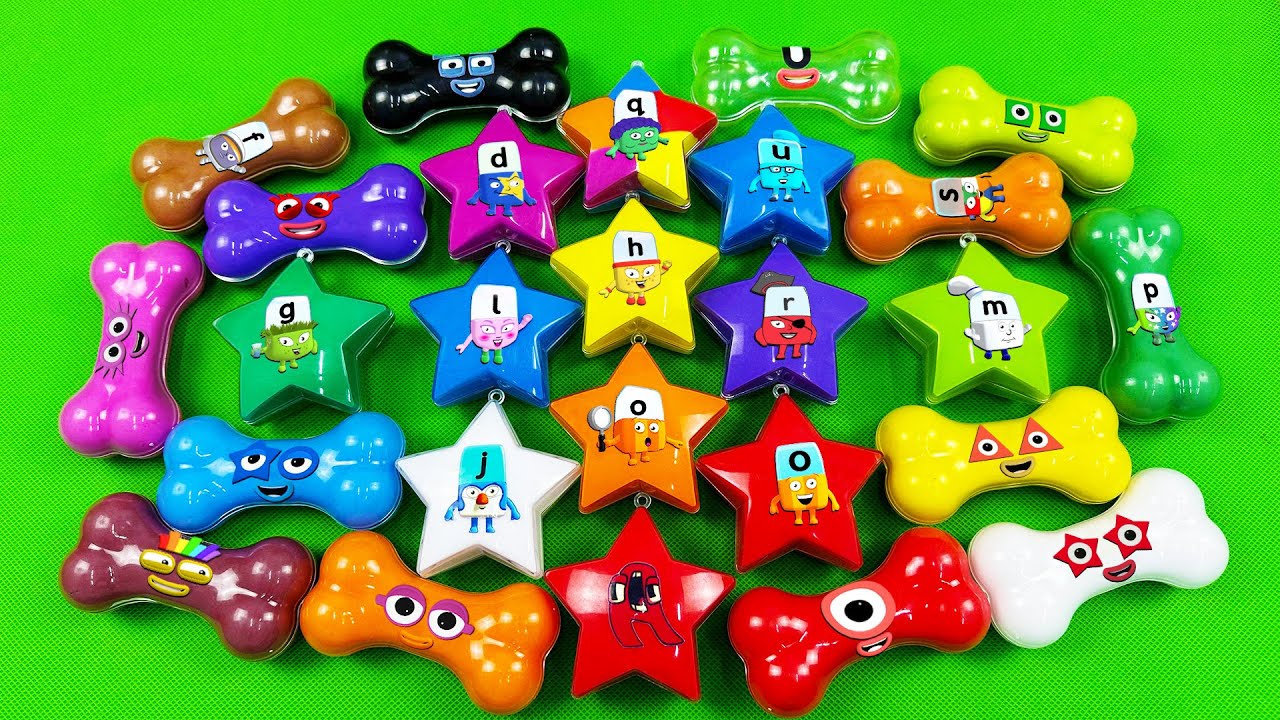 Numberblocks & Alphablocks - Finding Rainbow Slime Mix in Star, Bone ...