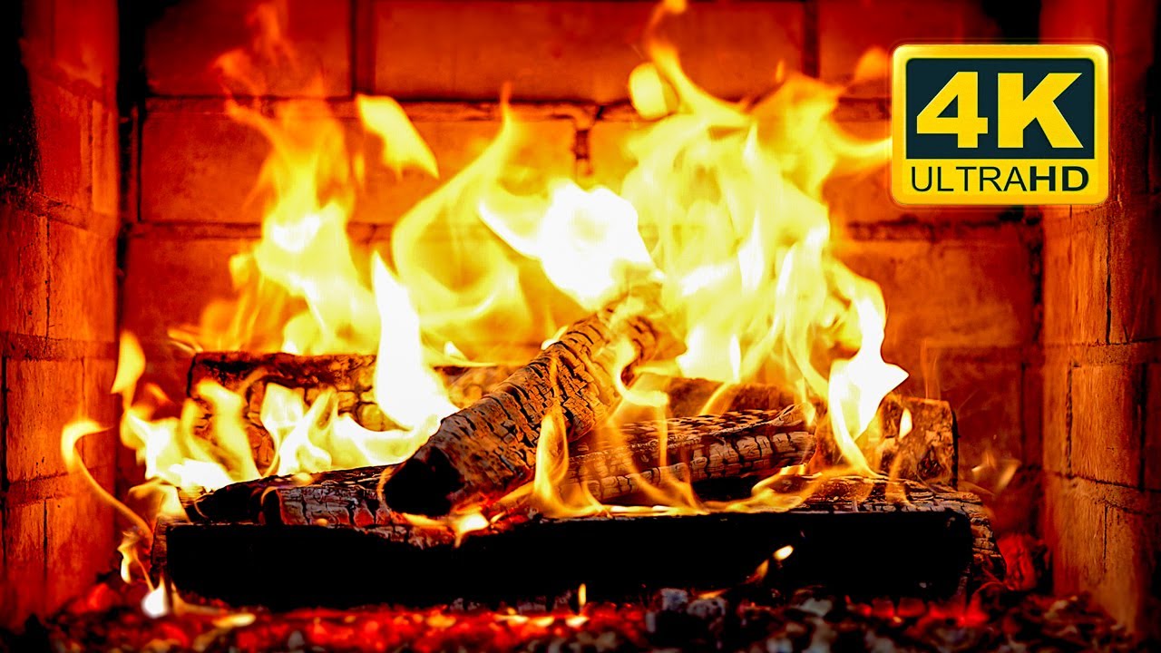 🔥 FIREPLACE Ultra HD 4K. Fireplace with Crackling Fire Sounds ...