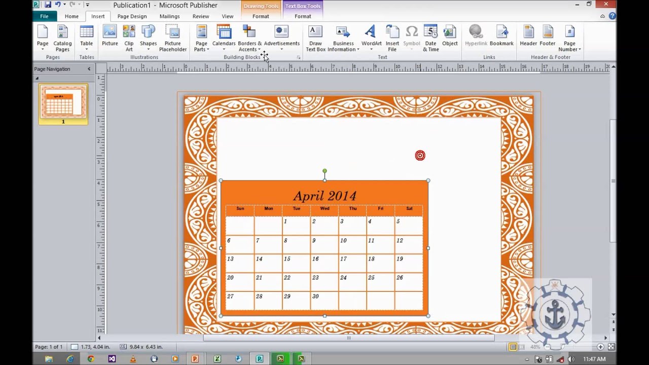 working with calendars in ms publisher 2010 blakspace - YouTube
