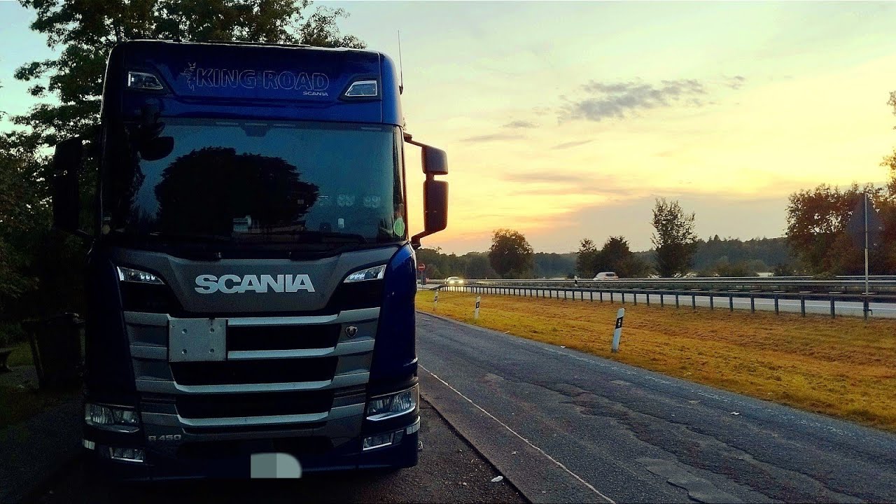 Alone Truck Camping with Rain in a Large Truck Scania - YouTube