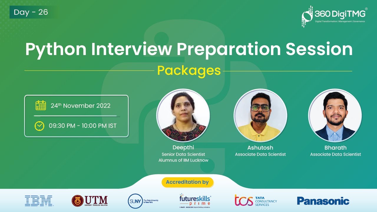 Python Interview Preparation Session | Packages | Day 26 | 360DigiTMG ...
