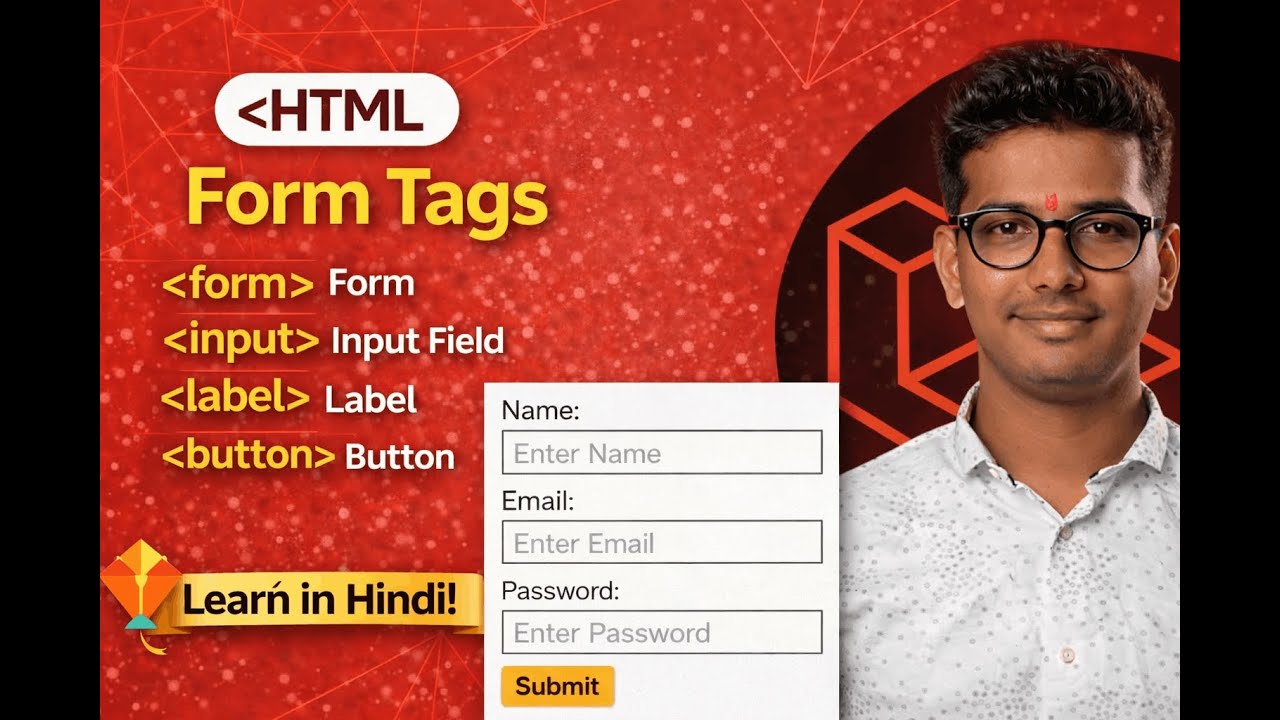 HTML Form Tags in Hindi | form, input, label, button Explained | Eas#HTMLForBeginnersy Tutorial ...