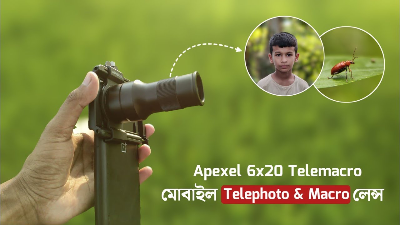 Apexel 6x Tele Macro Lens For Mobile | Apexel 6x20 Zoom Lens - YouTube