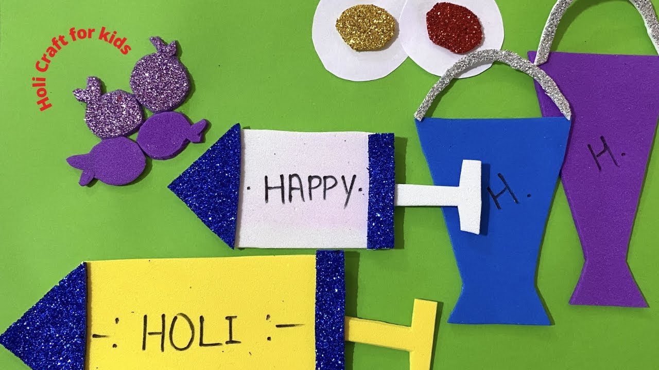 How to make Holi craft | Holi Craft Ideas | DIY holi Craft | Holi ...