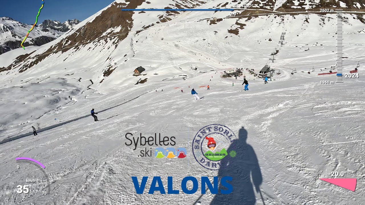 LES SYBELLES - PISTE VALONS (retour La Toussuire/Le Corbier) - GOPRO 4K ...