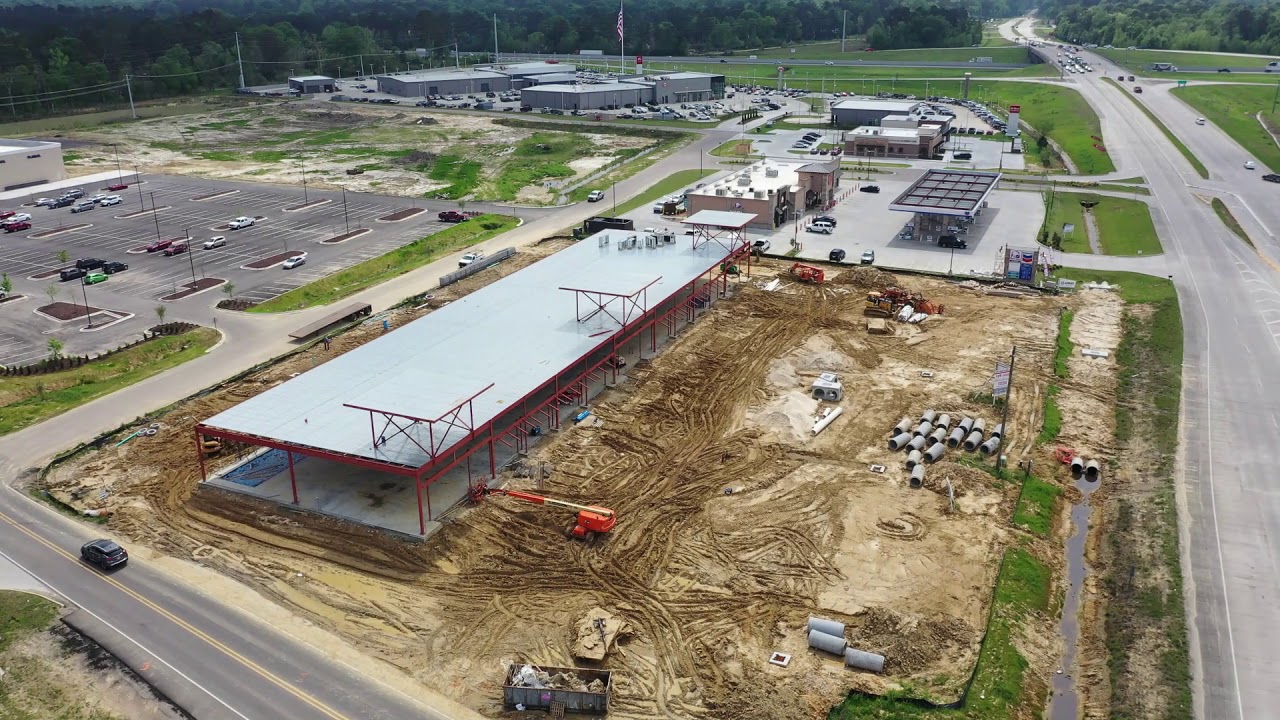 Juban Square Shopping Center progress in Denham Springs, LA. - YouTube