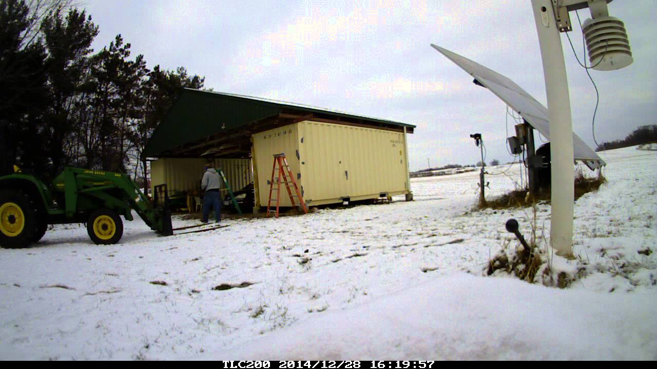 Connex container mounted solar array, 4.5kW, beginning of steel ...
