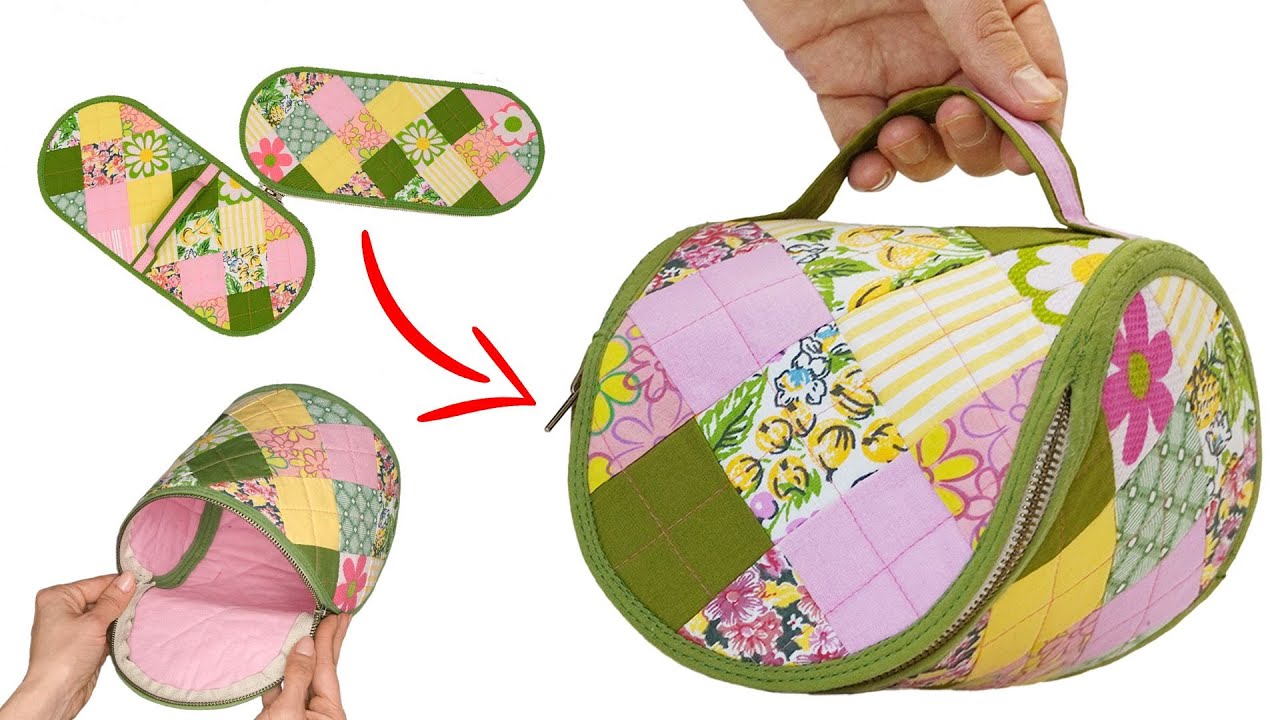 How to sew a cute two-piece purse/pouch quickly and easily! - YouTube