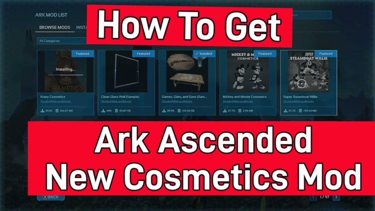 Ark Ascended Cosmetics Mod How to - YouTube