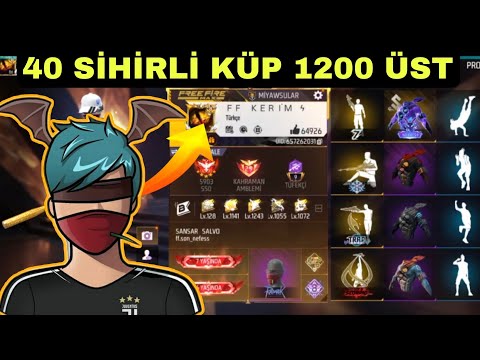 BİR HESAP FULLEMEK KOLAY MI 40 SİHİRLİ KÜP 1200 ÜST AVRUPA SIRALAMASINDAKİ HESAP #freefire