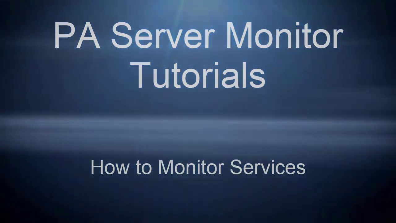 How to Monitor Services - YouTube