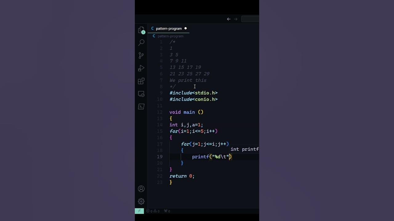 Pattern program in c - YouTube