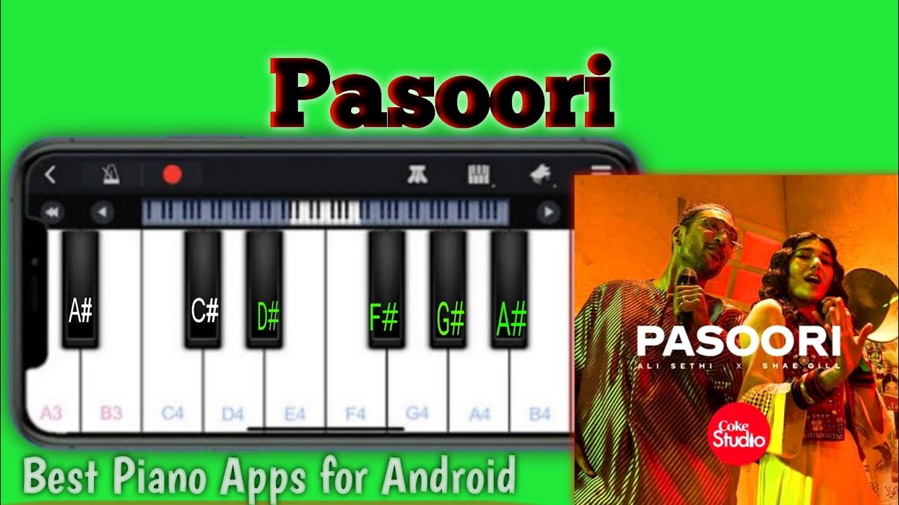 Pasoori piano tutorial 🎹🎶 | bgm | piano with notes | 1080p | Ali Sethi ...