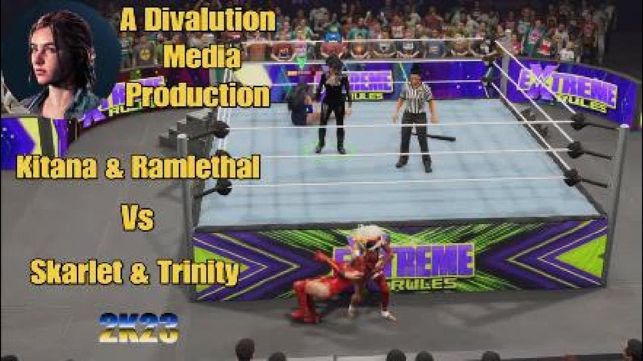 WWE 2K23 Kitana & Ramlethal Vs Skarlet & Trinity - Exhibition Match ...